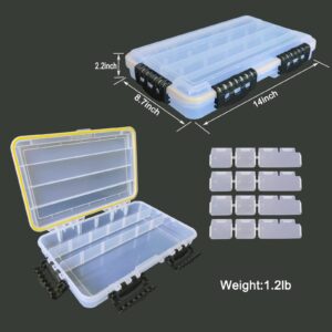 Transparent Airtight Fishing Tackle Box 3600/3700 Tackle Box Waterproof Sunscreen Fishing Tackle Storage Tackle Box Organizer Ruisheng AT (3700×2)