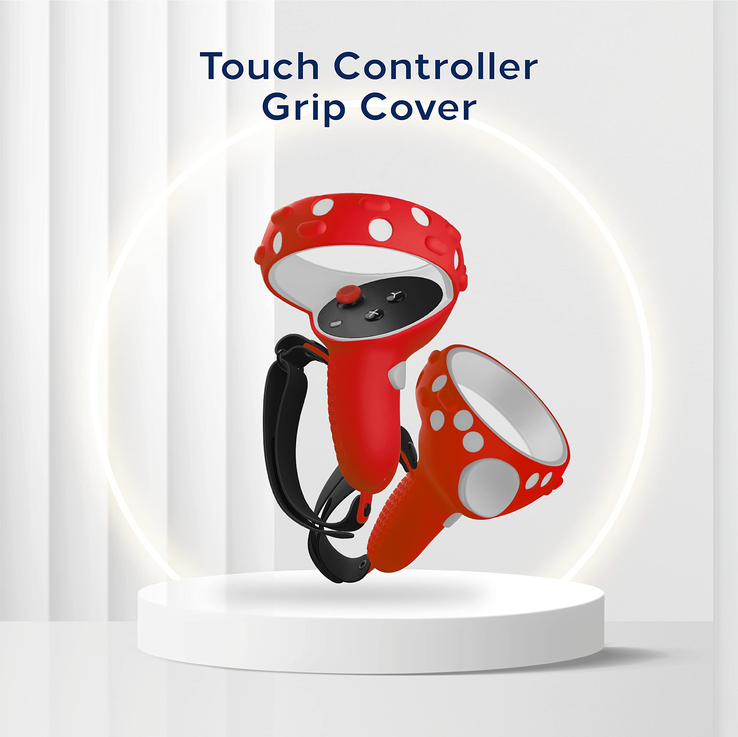 TNP Controller Grips for Oculus Quest 2 / Meta Quest 2 Knuckle Strap Black VR Touch Controller Hand Grip Cover Protector Sleeve with Anti-Throw Adjustable Straps