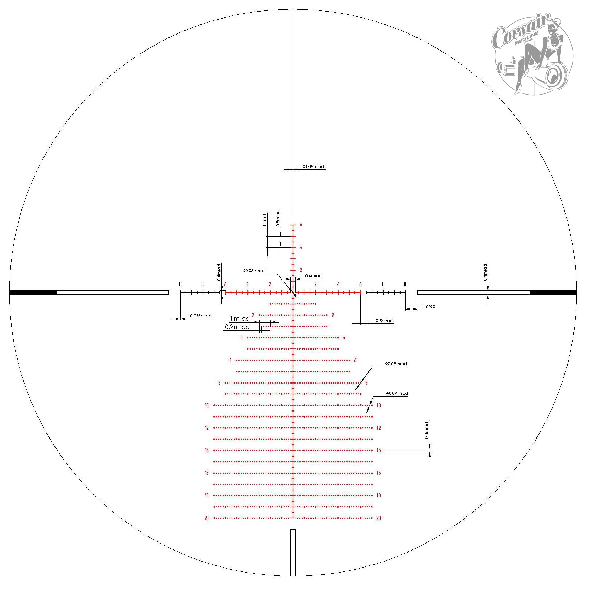 Red-Line Optics F4U Corsair II BATTLE TESTED IN ACTIVE COMBAT! 5-30x56 MRAD, FFP Illuminated Hunting, Tactical, Long-Range, Competition Scope Designed in America, Based in Washington State (Black Red)