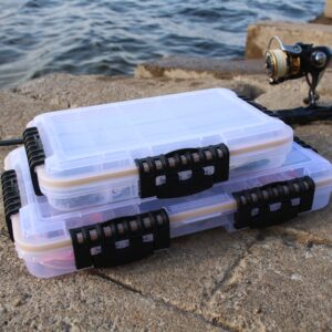 Transparent Airtight Fishing Tackle Box 3600/3700 Tackle Box Waterproof Sunscreen Fishing Tackle Storage Tackle Box Organizer Ruisheng AT (3700×2)