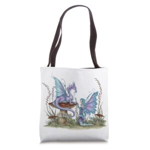 amy brown companions fairy & dragon tote bag