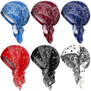 geyoga 6 pcs chemo headwear for women turban beanie caps cancer head scarves hair loss beanie headwear for yoga running (,elegant style) multicolor