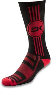 dakine singletrack crew sock - black/red, medium/large