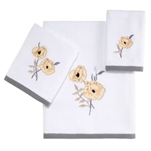 Avanti Linens - Hand Towel, Soft & Absorbent Cotton Towel (Marielle Collection), White