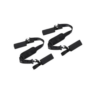 ski shoulder straps and pole boot carrier black adjustable holder belt - 2 pack, storage bag included