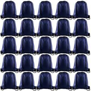 kuuqa drawstring backpack, 25pcs navy blue, lightweight gym bag for sports, travel, yoga