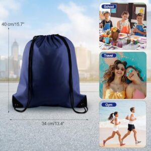 KUUQA Drawstring Backpack, 25Pcs Navy Blue, Lightweight Gym Bag for Sports, Travel, Yoga