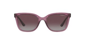 vogue eyewear woman sunglasses transparent purple frame, polar grey gradient dark violet lenses, 54mm