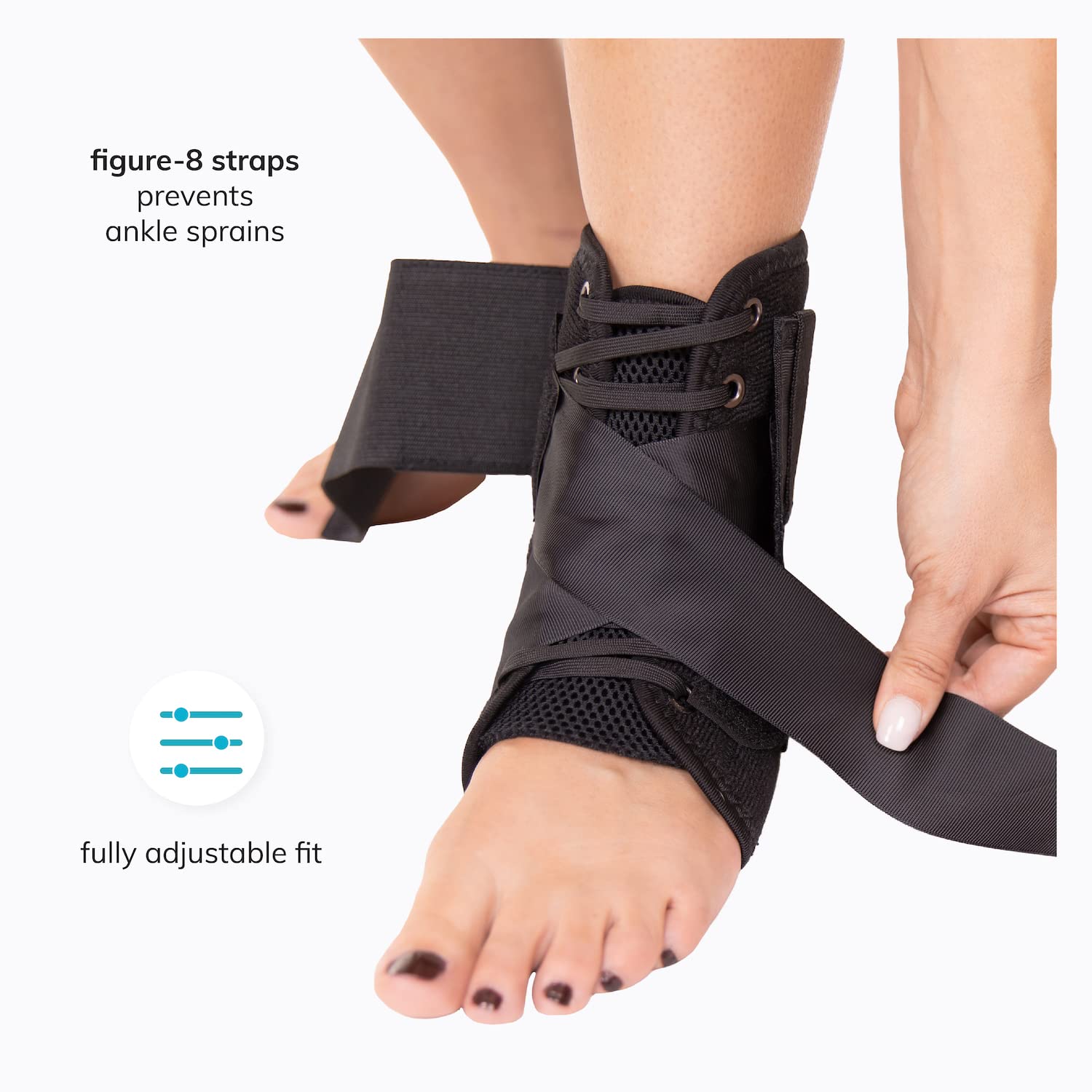 BraceAbility Ankle Brace - Lace-Up Ankle Brace for Women and Men - Figure-8 Stabilizer Sports Recovery Support Wrap for Right or Left Ankle Pain and Sprains Relief (X-Large)