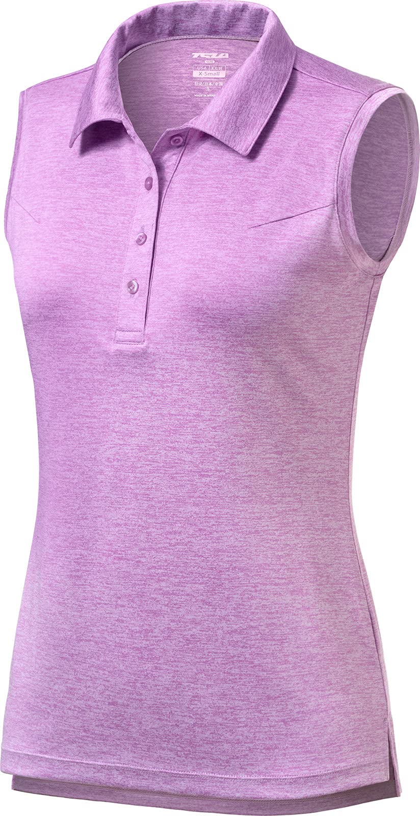 TSLA Women's Sleeveless Golf Polo Shirts, UPF Summer Sports Athletic Tank Tops, Dry Fit Moisture Wicking Workout Shirt, Stretch Polo Heather Lilac, Medium