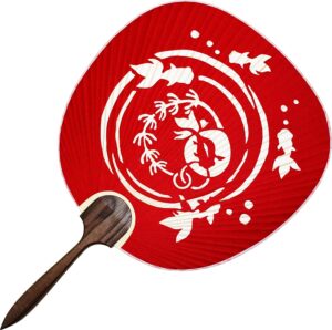 maruzen fan nagomi red, approx. 14.6 x 9.4 x 0.4 inches (37 x 24