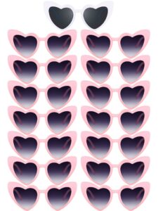 flutesan 15 pairs heart sunglasses bachelorette sunglasses heart shaped sunglasses bachelorette party supplies for women(pink, white)