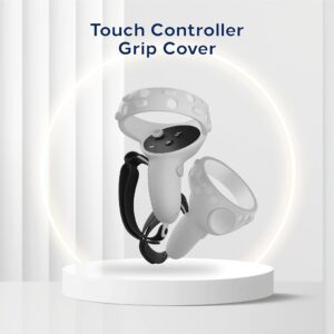 TNP Controller Grips for Oculus Quest 2 / Meta Quest 2 Knuckle Strap Black VR Touch Controller Hand Grip Cover Protector Sleeve with Anti-Throw Adjustable Straps