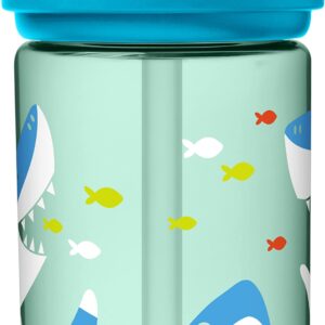 CamelBak eddy+ 14oz Kids Water Bottle with Tritan Renew – Straw Top, Leak-Proof When Closed, Summer Sharks