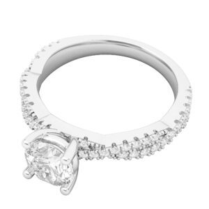 Sterling Silver Full Side Stones Twisted Vine 1.0 CT Genuine Moissanite Engagement Ring Promise Bridal Ring (7)