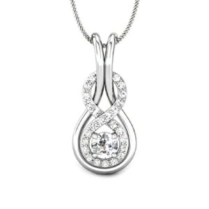 ERAA Jewel 1 CT Round Colorless Moissanite Engagement Pendant, Wedding Bridal Pendant, Eternity Sterling Silver Solid Diamond Solitaire -Prong Anniversary Promise Gift for Her