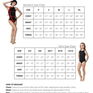 Danz N Motion Girls Corset Style Halter Leotard (Black, 8-10)