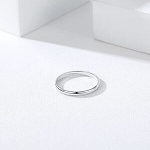 Women Stacking Rings Sterling Silver Thin 2mm Wedding Band Finger Charms Polishing Surface Engagement Eternity Ring Accessories