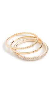 shashi women's aura ring set, gold/clear, 5