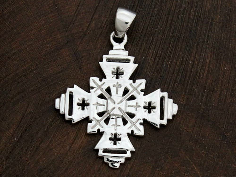 COSUMOSU Ethiopian Cross 925 sterling silver Pendant African wedding jewelry (Cross)