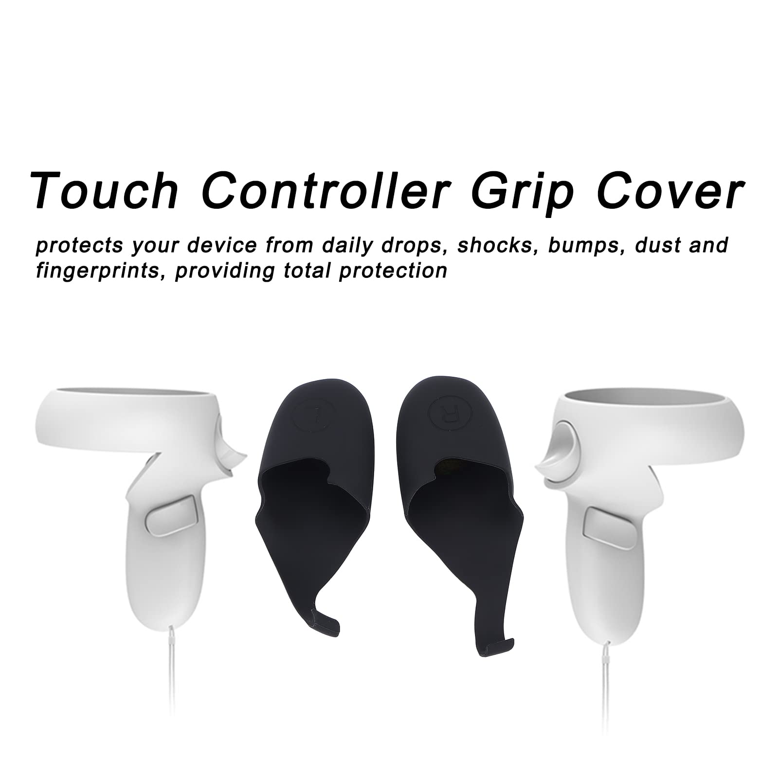 VR Controller Cover, Controller Grip Cover Prevent Collision Easy to Install Silicone for Quest 2 VR Controller