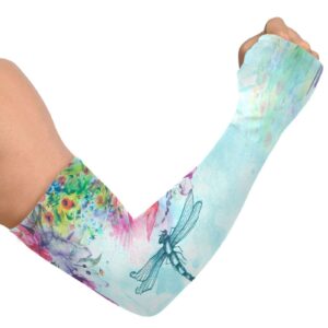 xigua dragonfly arm sleeves uv sun protection cooling compression arm sleeves with thumb hole for cycling, driving, golf, fishing, gardening, yard work