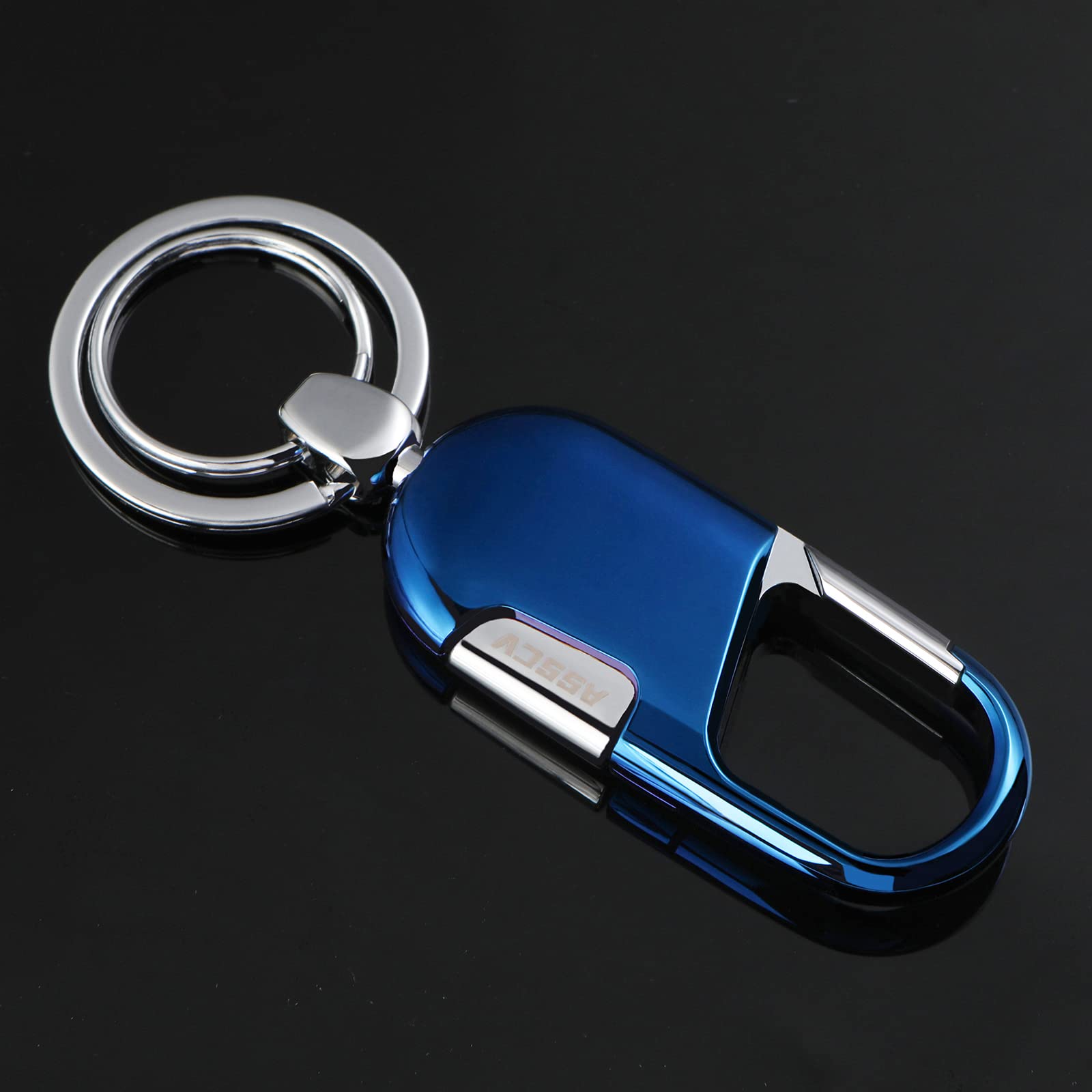 ASSCV Car Keys Keychain, Heavy Duty Keychains,Car Key Fob Accessory For Men and Women,With Elegant Metal Box (Blue)