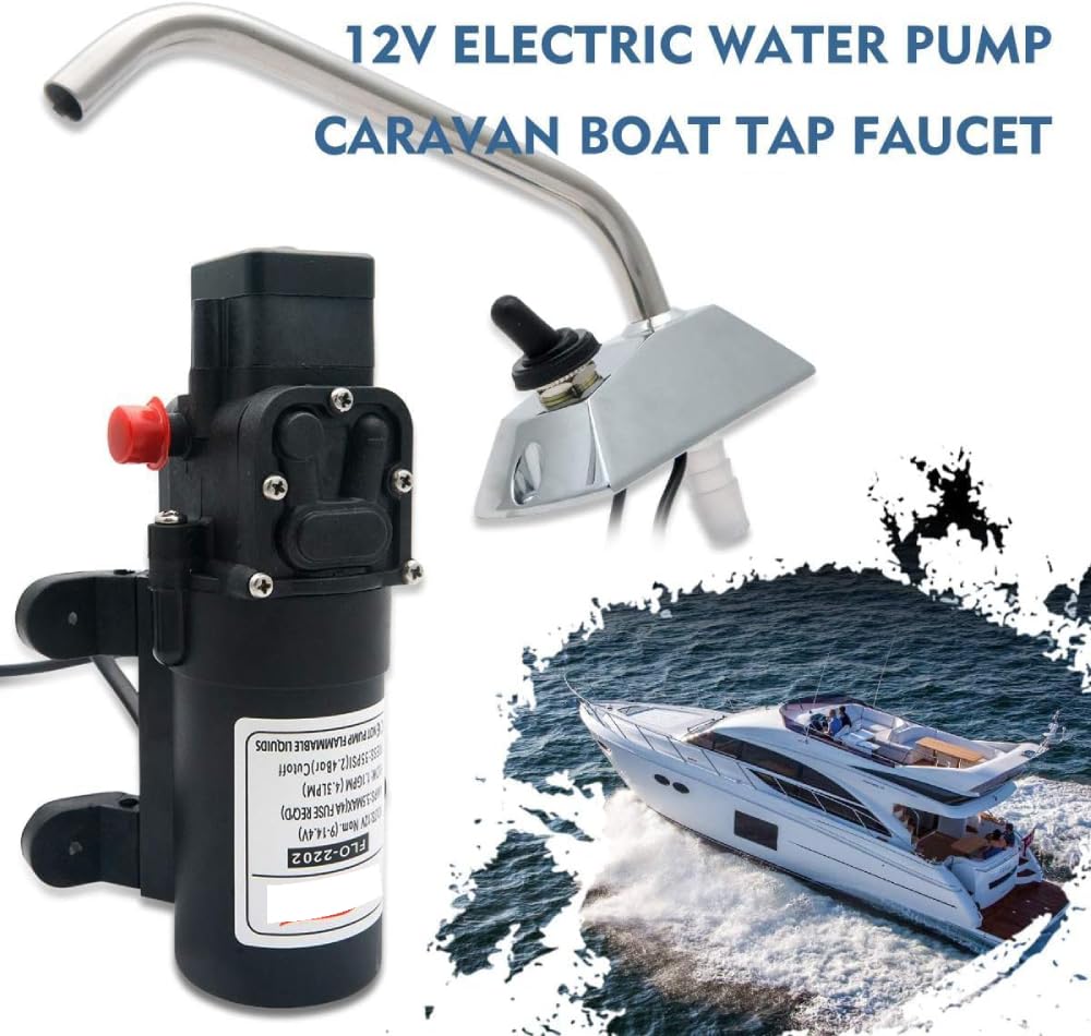 Water Pump, 12V Pump DC Self-Priming Water Pump High Pressure Self-Priming Caravan for Camper Marine Boat Lawn