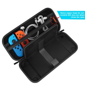 daydayup Switch Carrying Case Compatible with Nintendo Switch/Switch OLED, with 20 Games Cartridges Protective Hard Shell Travel Carrying Case Pouch for Console & Accessories