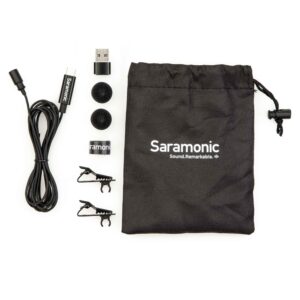 saramonic lavmicro-u professional lavalier microphone for iphone 15, android & ipad with usb-c & computers with usb or usb-c with 6.6' cable for vlogging, interviews, youtube, tiktok, live streaming