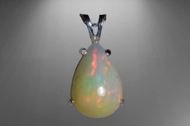 Handmade 925 Sterling Silver Pear Ethiopian Fire Opal Wedding Pendant gift jewelry