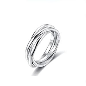 colorful bling triple interlock roller ring anti-anxiety relief ring titanium steel rotating ring ring for ladies and men couples ring wedding ring