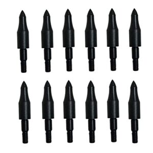 12pcs custom high precision 125 grain field points, 125gr crossbow arrow tips for bow and arrow target practice, screw-in bullet points for 5/16 inch arrows, hunting archery target & accessories