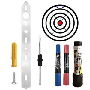 throwing axe target template stencil, axe throwing target template, durable stainless bullseye drawing template for diy target pattern set with 3 standard marker pens and fixing screws (model 1)