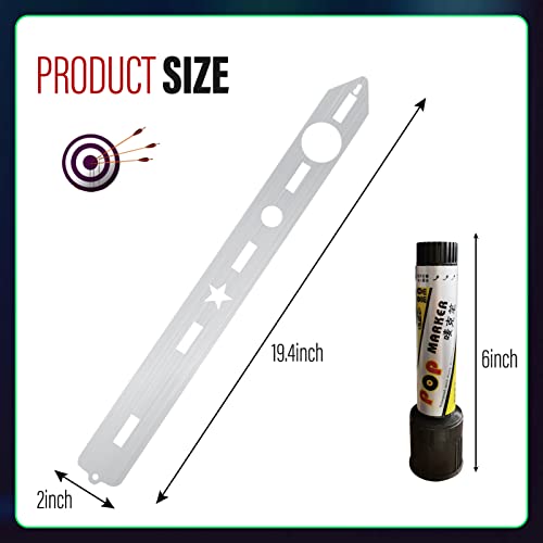 Throwing Axe Target Template Stencil, Axe Throwing Target Template, Durable Stainless Bullseye Drawing Template for DIY Target Pattern Set with 3 Standard Marker Pens and Fixing Screws (Model 1)