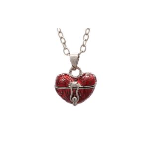 anzwtloyy heart locket pendant necklace y2k love heart necklace tiny small cute necklace for women valentine's day(red)