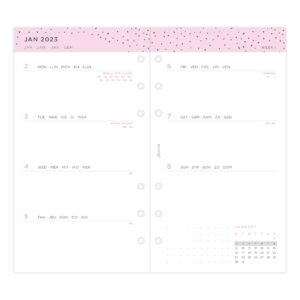 filofax personal confetti week to view diary - 2023, white (23-68491)