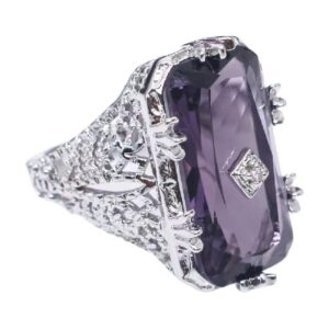 luxury fashion rectangular natural amethyst princess ring in 925 silver openwork square perfect cut purple gemstone cubic zirconia ring cz eternity engagement wedding ring women's sizes 6-10 582 (8)