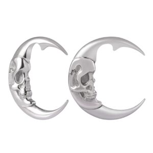 chuanci pair 316l surgical steel heavy ear weights scorpion large gauge hoop earring moon piercing ear taper piercing body jewelry (one pair style s)