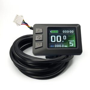 hudamzky ebike color screen display meter kt-lcd7c 24v 36v 48v 52v electric bike conversion kit display for kt controller (lcd7c sm plug)