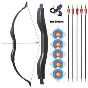 is-tongtu ［right and left handed］takedown recurve bow, bow and arrows set for adult beginner & youth, 20-50lbs traditional archery kit for shooting practice