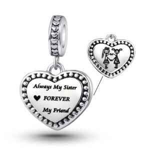 chili jewelry heart big sister little sister charm compatible with pandora charms bracelets