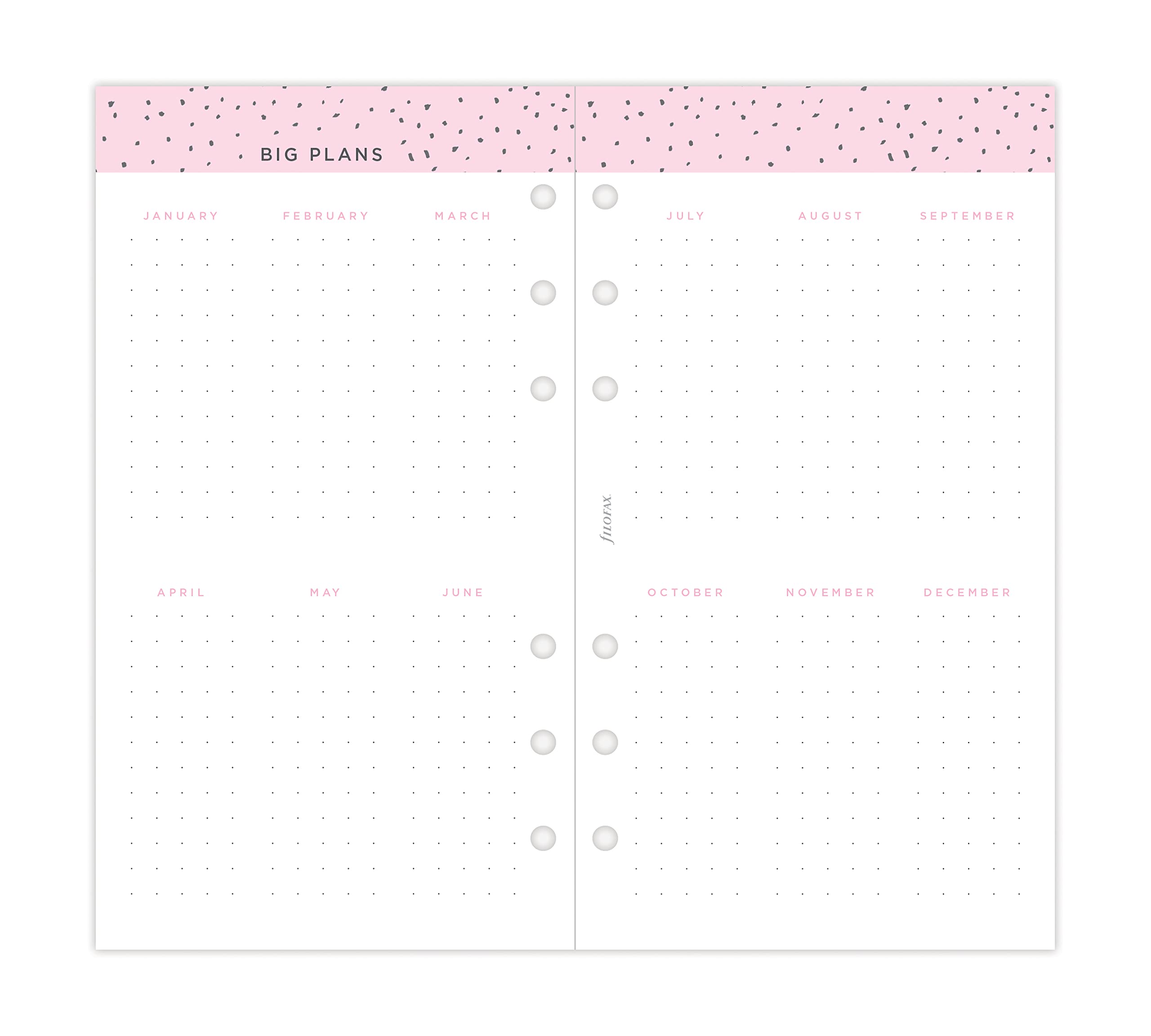 Filofax Personal Confetti Week to View Diary - 2023, White (23-68491)