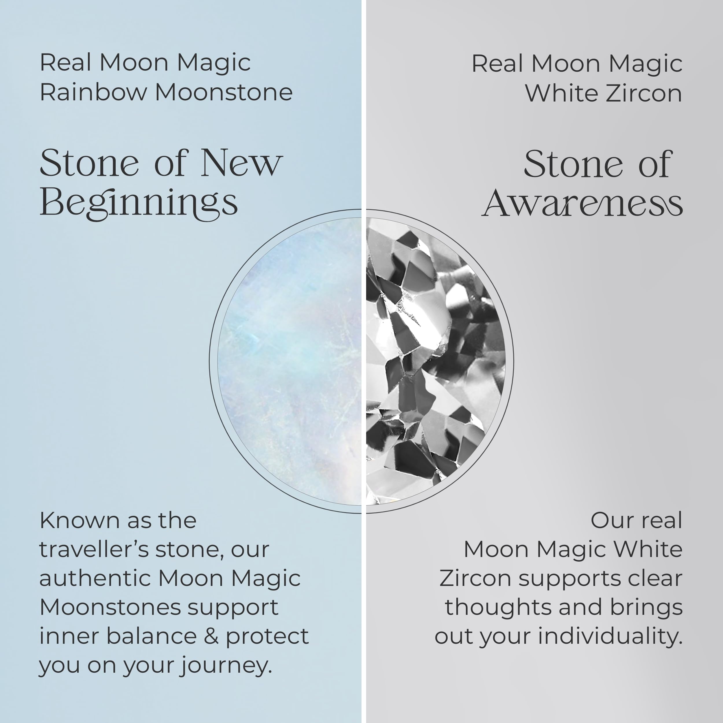 Moon Magic - Authentic Moonstone Ring - Ritzy Moonstone/Real 925 Sterling Silver Raw Rainbow Moonstone Rings for Women/Genuine Moonstone Jewelry