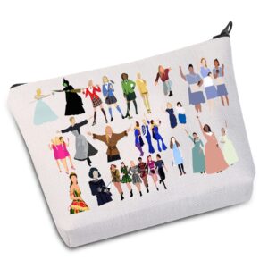 wzmpa musical character musical cosmetic makeup bag musical theatre fans gift you are braver stronger smarter than you think musical zipper pouch bag for women (musical characters)