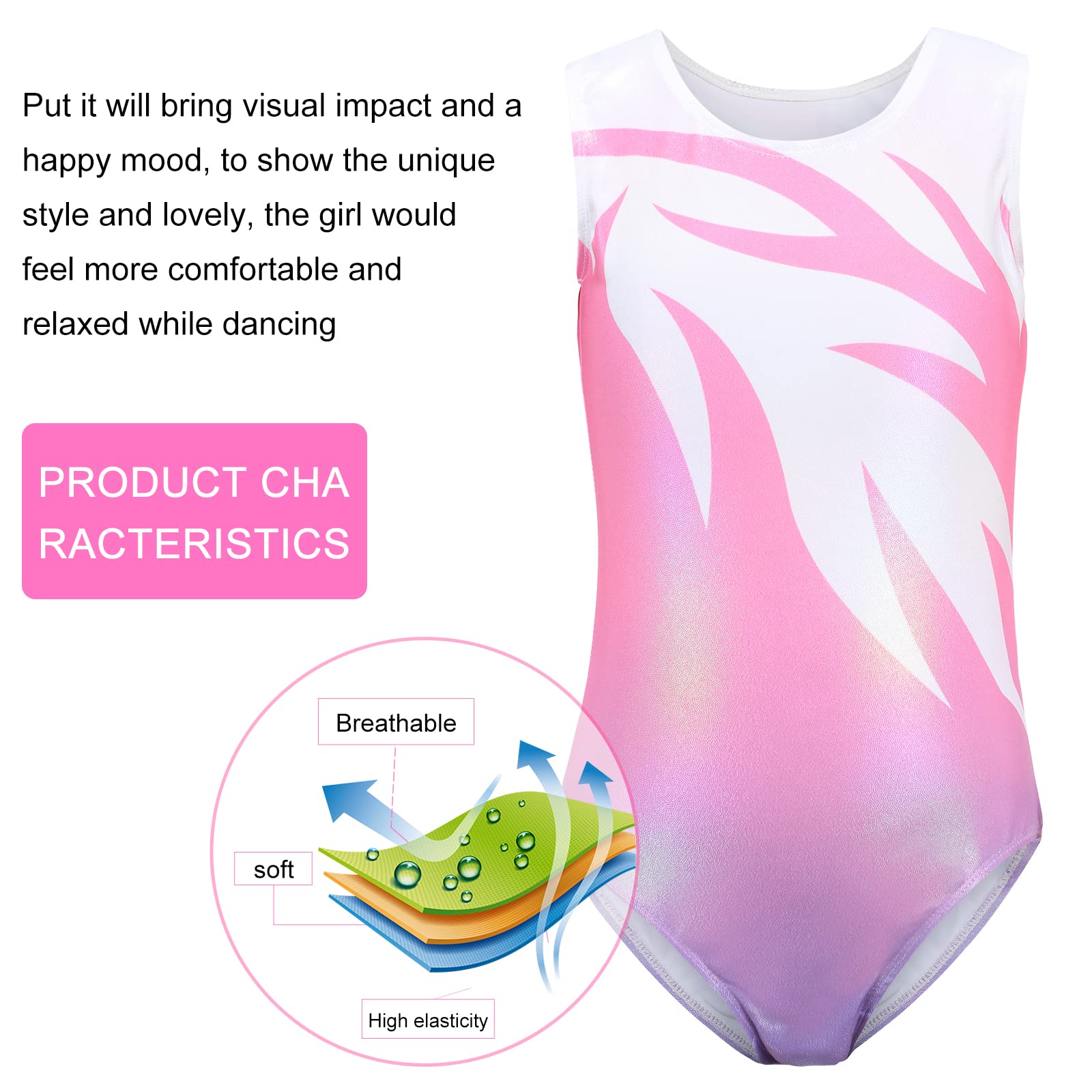 Bezioner Gymnastics Leotards for Girls Dance Outfit Sleeveless Ballet Clothes