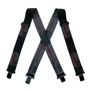 KUNN Suspenders for Men American Flag - 2 Inch Wide Heavy Duty Clips Adjustable Suspender