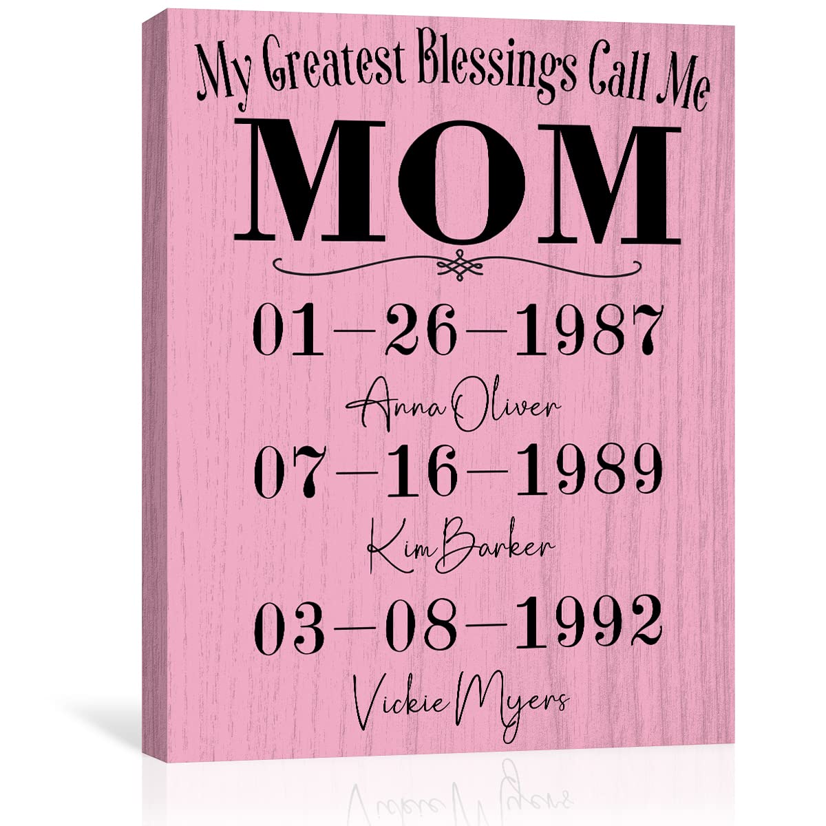 Mothers Day Gifts - Personalized Birthday Gifts For Mom Wife - My Greatest Blessings Call Me Mom & Grandma Custom Canvas Prints For Women - Gift Wrapping Available - Up to 10 Sons or Daughters