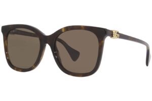 gucci gg1071s shiny dark brown havana/brown one size