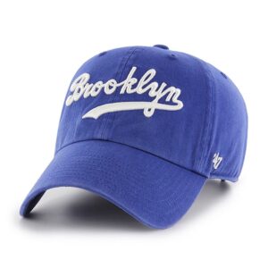 '47 los angeles (brooklyn) dodgers cooperstown clean up dad hat baseball cap - royal/script